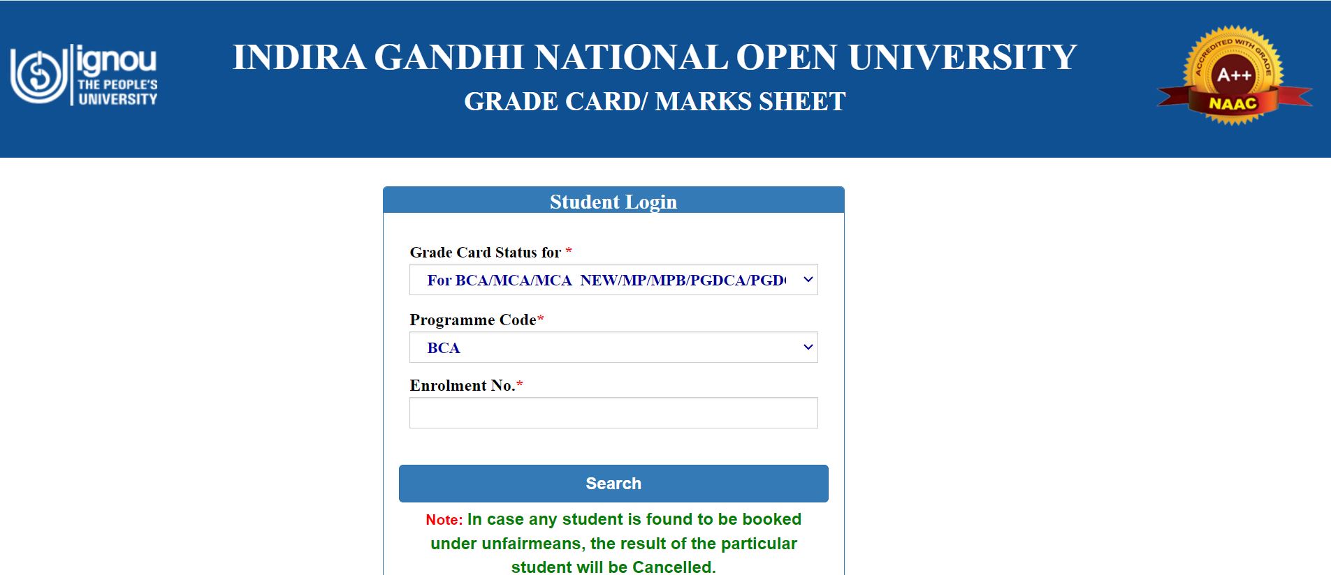 IGNOU Grade Card 2025: Link, Not Completed Means & Status